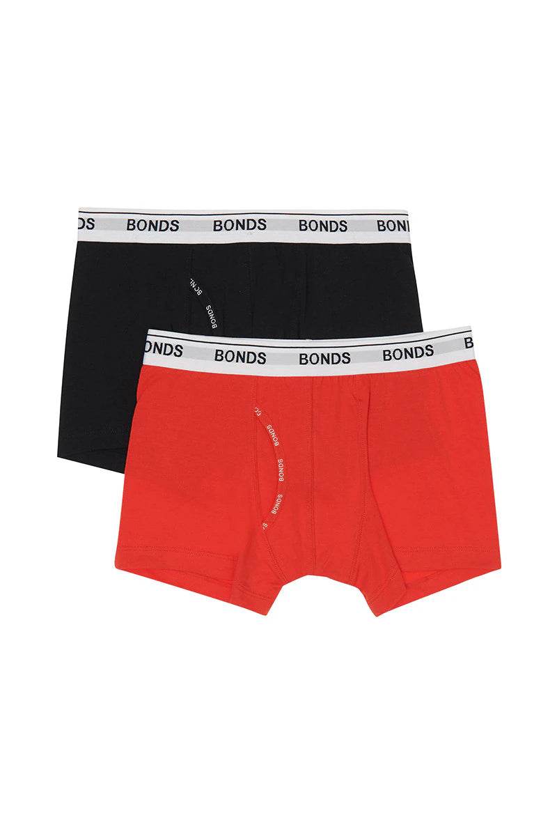 Bonds Boys Guyfront Trunk 2 Pack - Black/Red – Outlet Shop For Kids