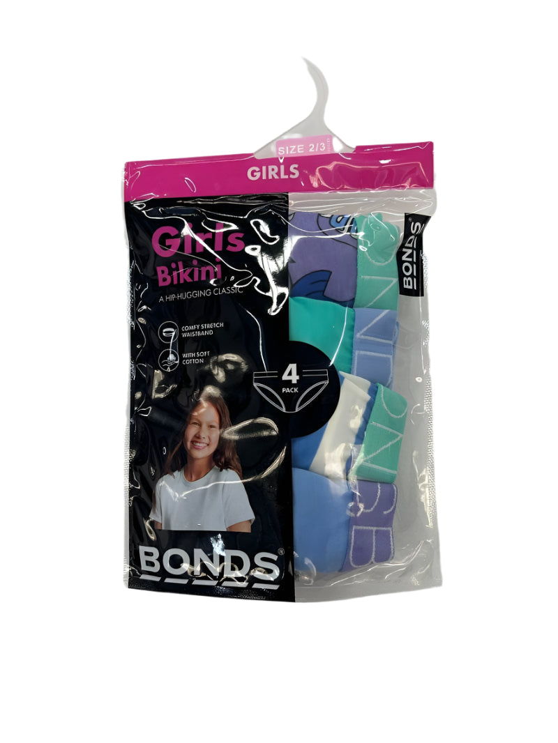 Bonds Girls Bikini 4 Pack - Bonds Paper Sky Purple – Outlet Shop For Kids