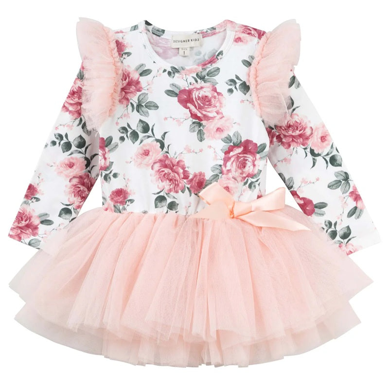 Designer Kidz Tilly Floral Long Sleeve Tutu Romper - Tilly Floral ...